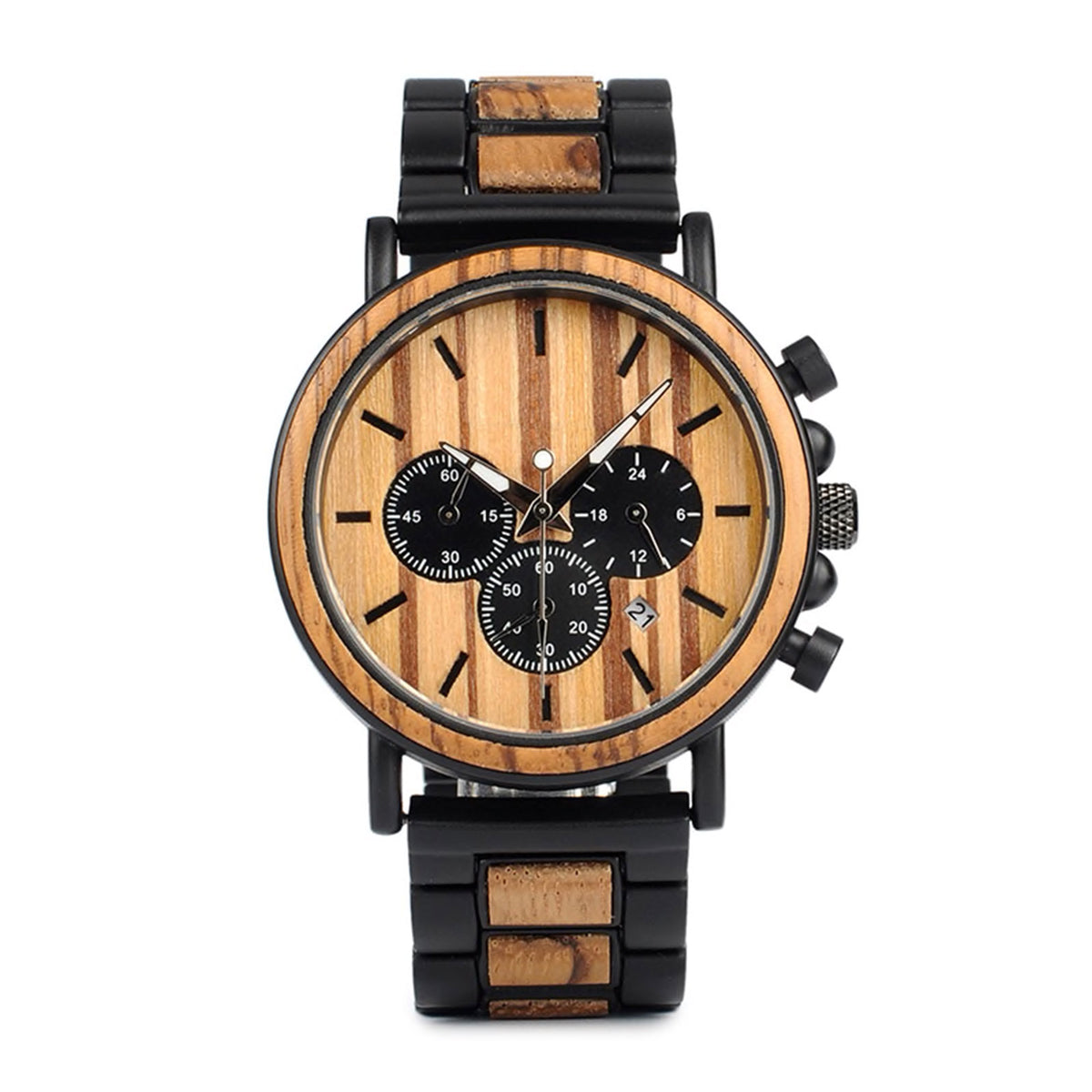 The Chronometer Dial Metal Men’s Wood Watch Natural - EL CRONOMETRO is ...