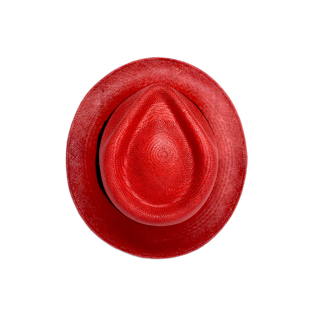 Tradicional Short Brim Red Genuine Panama Hat – El Galpon